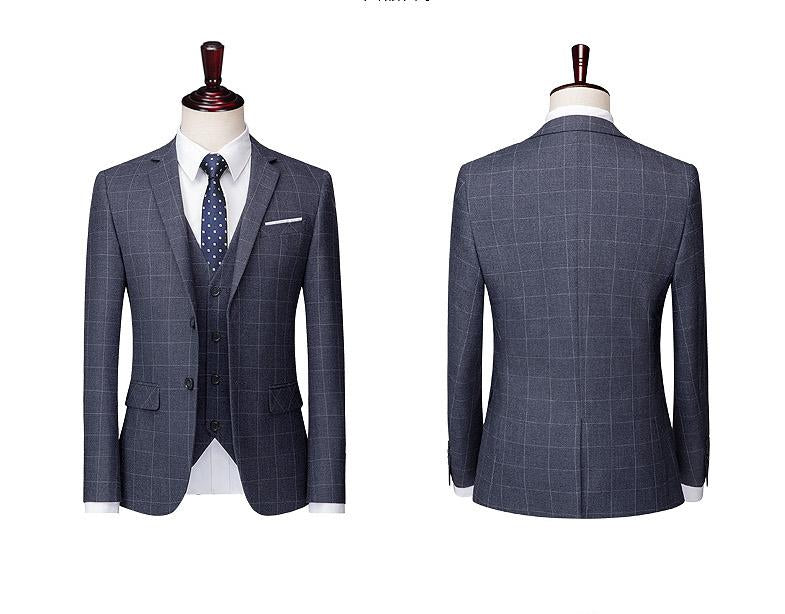 Grey Check Pattern Suit – JT Menswear